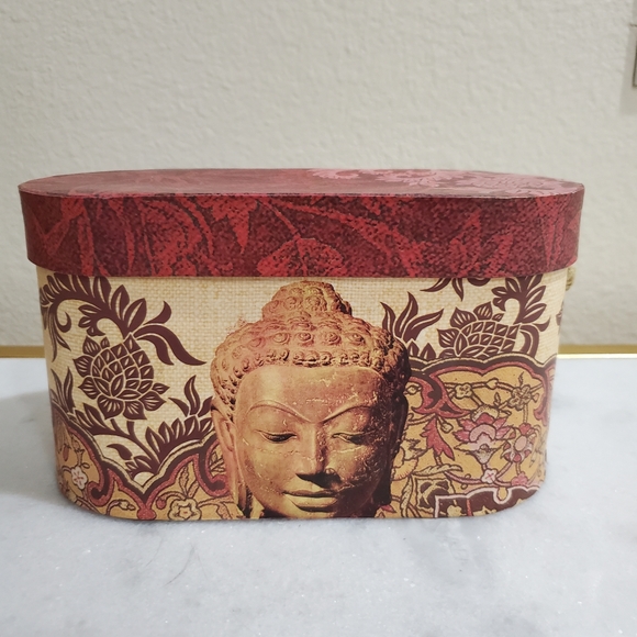 Buddah | Accents | Red Cream Buddah Box Rope Handle | Poshmark